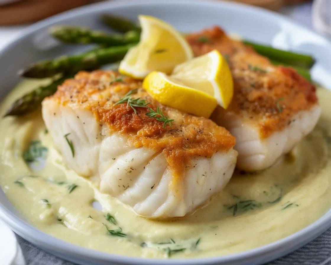 Baked Cod in Coconut Lemon Cream Sauce