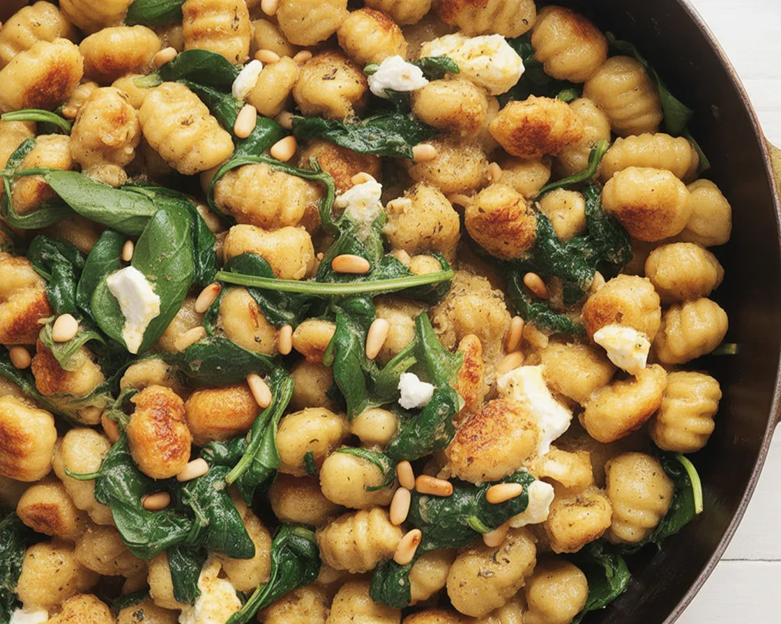 Crispy Gnocchi with Spinach and Feta Recipe