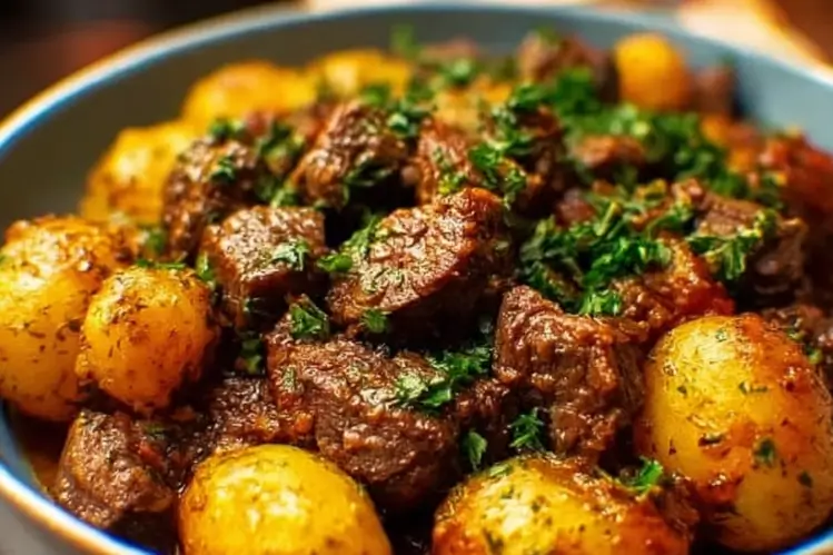 Slow Cooker Garlic Butter Beef Bites Recipe