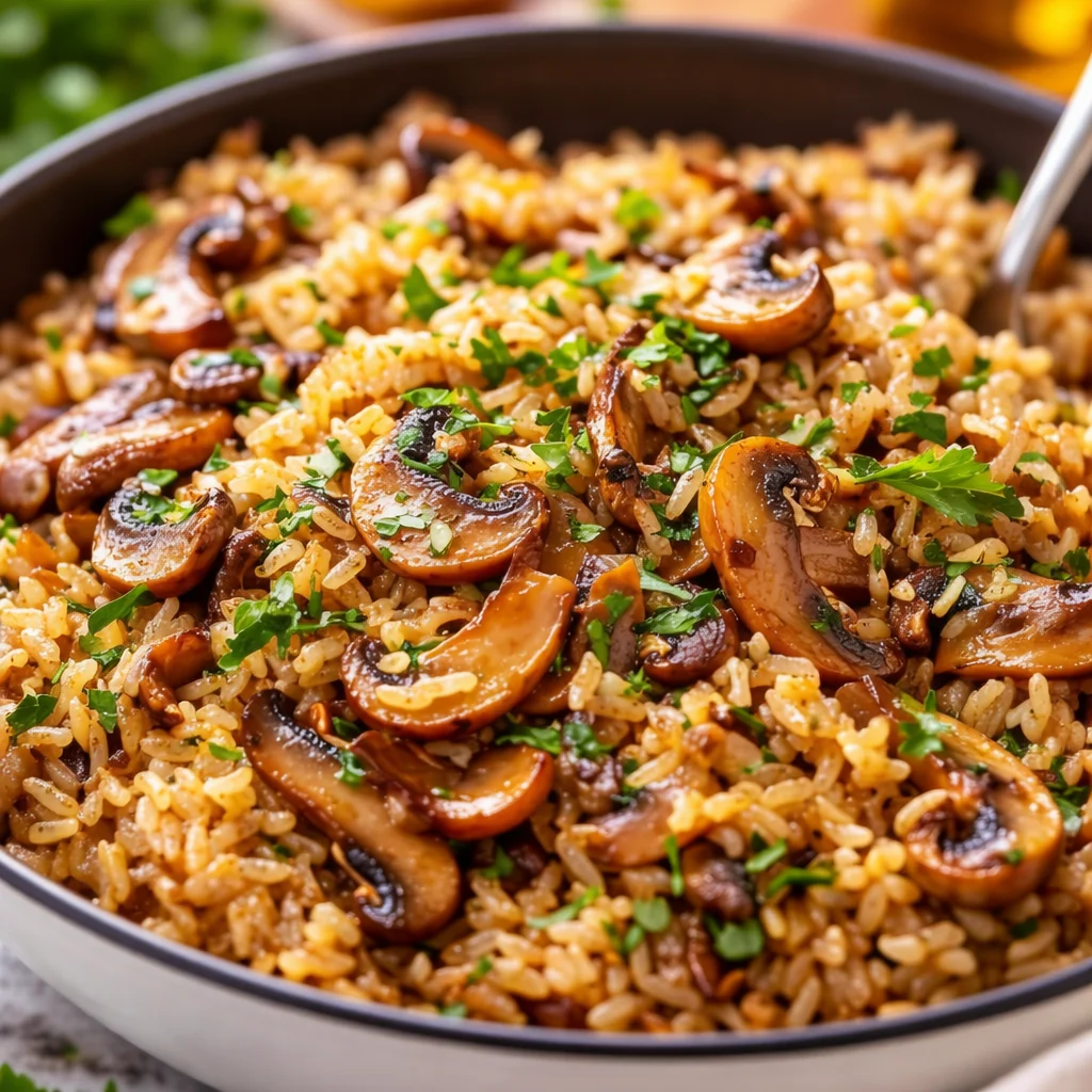 Easy One-Pot Soy Sauce Mushroom Rice