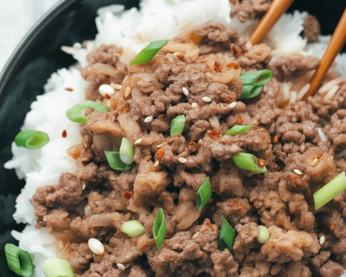 Korean Ground Beef Bowl Recipe
